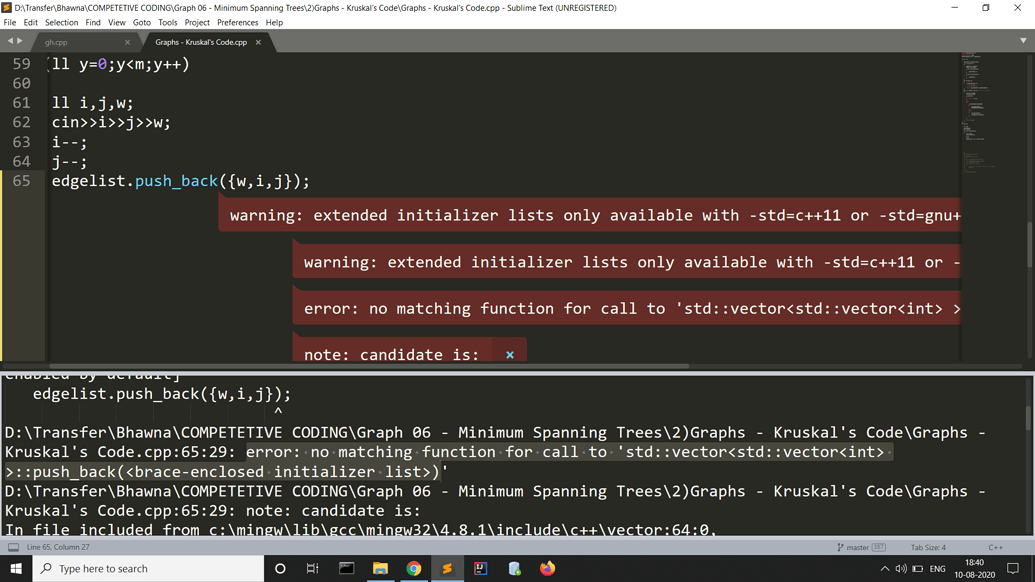 Kruskal's Algorithm - graphs-kruskals-code-⭐ - Coding Blocks Discussion Forum